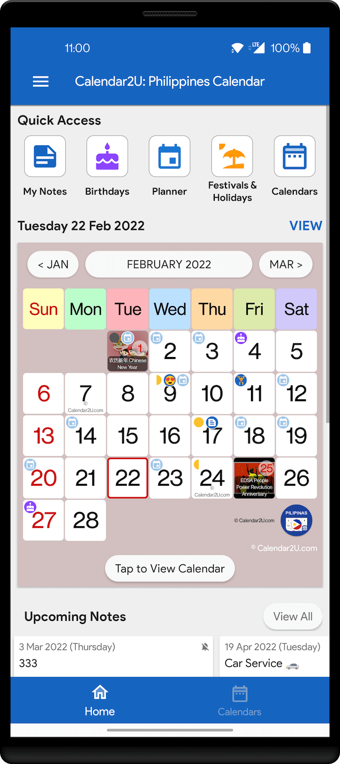 Philippines Calendar - Calendar2U